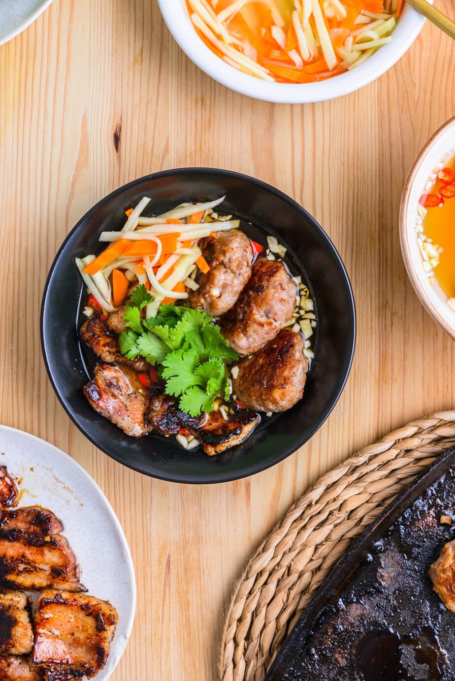 Authentic Bún Chả - Rice Vermicelli with Grilled Pork